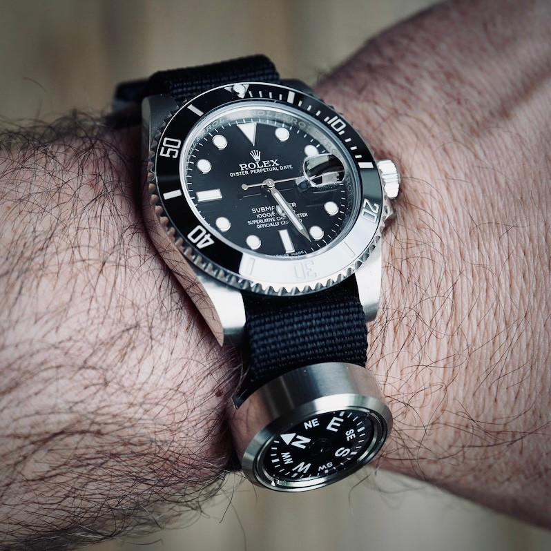Field Watch Band Compass, Titanium - Black Scout Survival, LLC