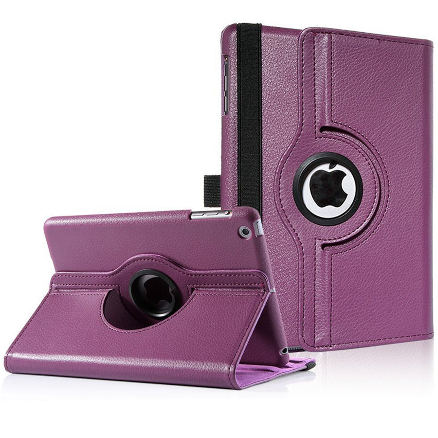 Purple 360 Rotational Leather Stand Case Cover For Apple iPad Mini 3 ...