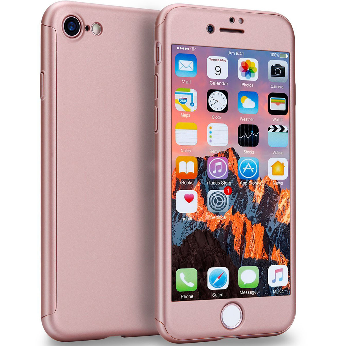 Rose Gold iPhone 8 Full Body Coverage 360 Degree Protection Case - New ...
