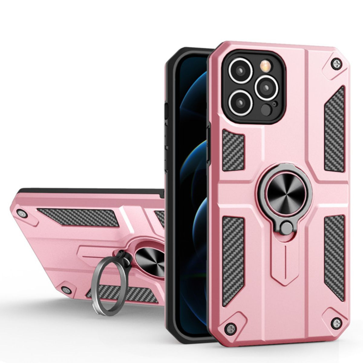 Rose Gold 360 Rotating Ring Shock Proof Case For iPhone 13 Mini - New ...