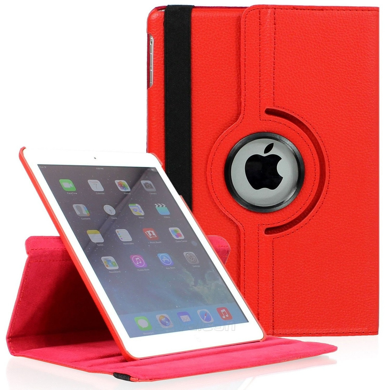 Red iPad 5th Gen (2017) 9.7" 360 Degree Rotating Smart Stand Case - New ...