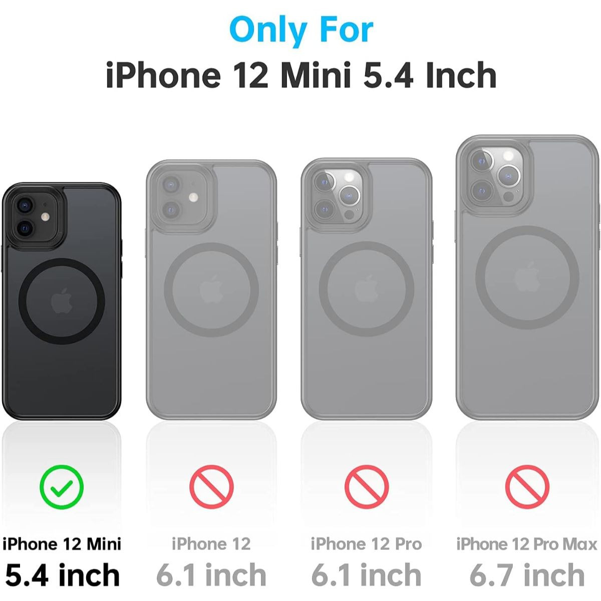Black iPhone 12 Mini MagSafe Magnetic Case Thin Military Case - New ...