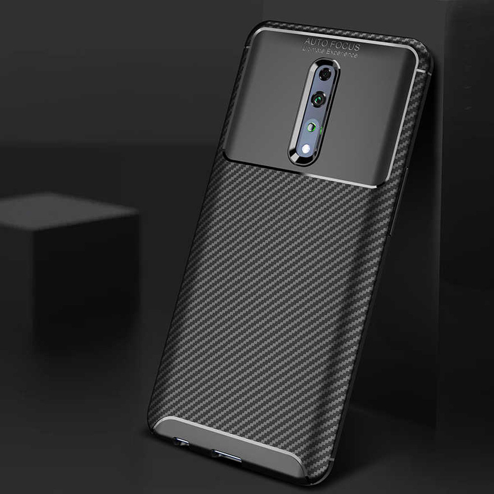 Black Oppo Reno Z Slim Armor Shock Proof Carbon Fibre Case - New Case ...