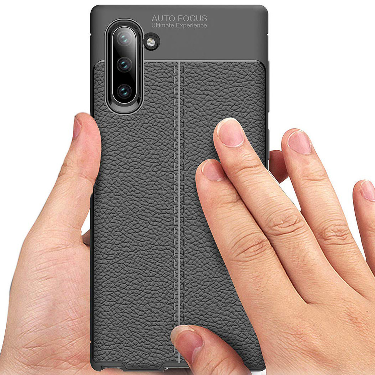 Black Ultra Slim Shock Proof Leather Texture Case For Galaxy Note 10 ...