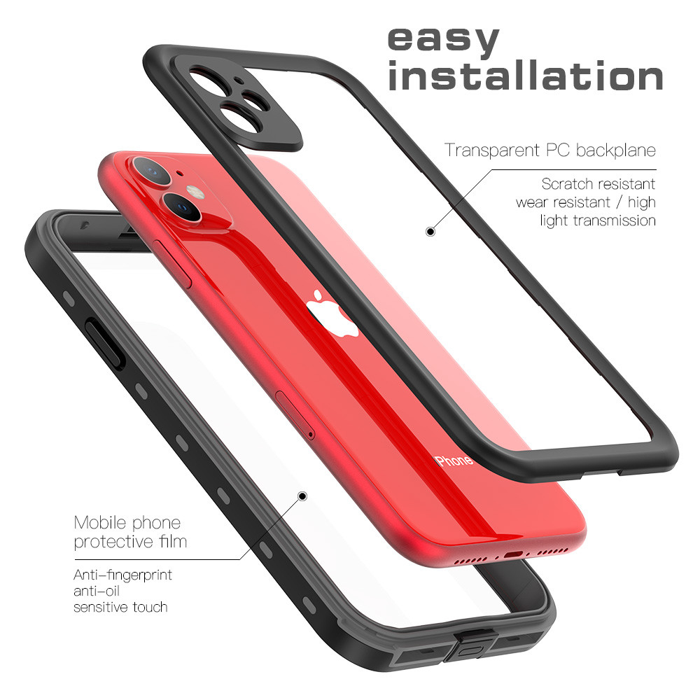 Black iPhone XR Waterproof Dirtproof Shock Proof Defender Case - New Case