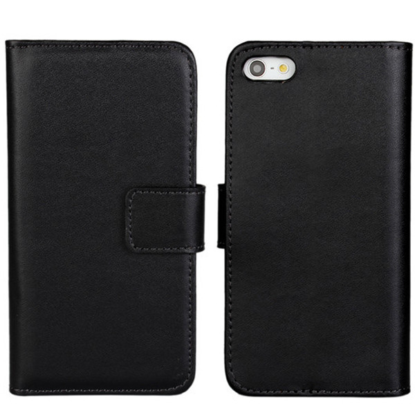 Black Genuine Leather Wallet Case for Apple iPhone 5 5S Cover - New ...