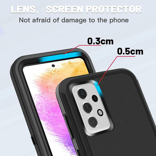 Samsung Galaxy A73 5G Black Defender Case | Heavy Duty Cover