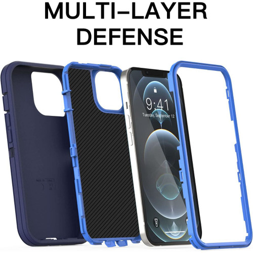 Navy iPhone 12 Pro Max Tradies Military Defender Heavy Duty Case - New ...