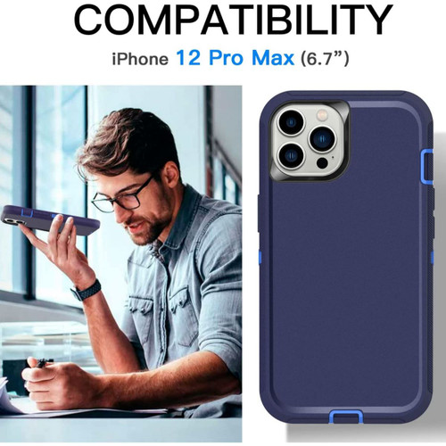 Navy iPhone 12 Pro Max Tradies Military Defender Heavy Duty Case - New ...