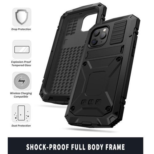 Black iPhone 12 Pro Max Full Body Extreme Tradies Metal Defender Case ...