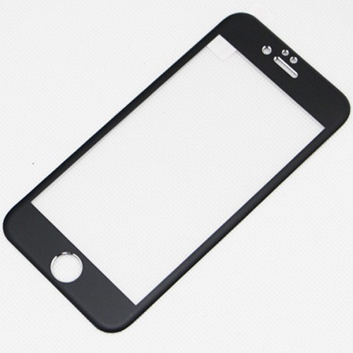 Black iPhone 6 / 6S Metal Frame Tempered Glass Screen Guard - New Case ...