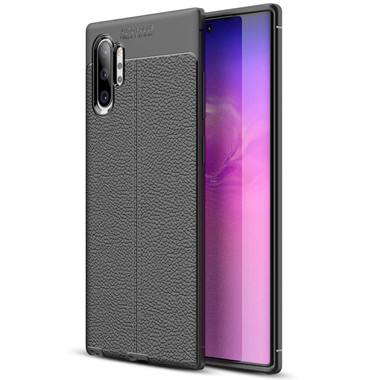 Black Galaxy Note 10+ Ultra Slim Carbon Fibre Leather Texture Case ...