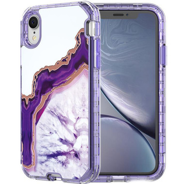 iPhone 7 / 8 Luxury Purple Marble 3 in 1 Shock Proof Full Body Case ...