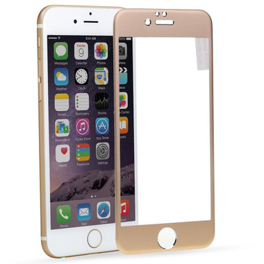 Gold iPhone 6 / 6S Metal Frame Tempered Glass Screen Guard - New Case ...