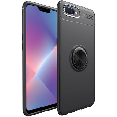Black Slim Armor Metal Holder 360 Ring Stand Case For Oppo AX5 / A3S ...