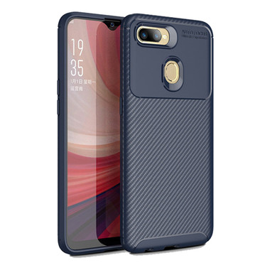 Navy Slim Armor Carbon Fibre Case Cover For Oppo AX5 / A3S - New Case ...