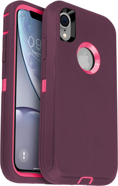 Purple iPhone XR Tough Military Grade Drop Proof Defender Case - New ...