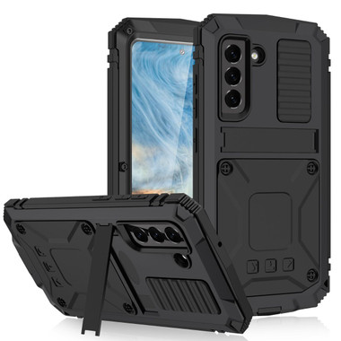 Black Full Body Extreme Tradies Metal Defender Case For Galaxy S21 FE ...