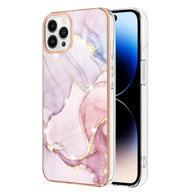 Rose Gold iPhone 14 Pro Electroplating Marble Pattern Slim Shockproof ...