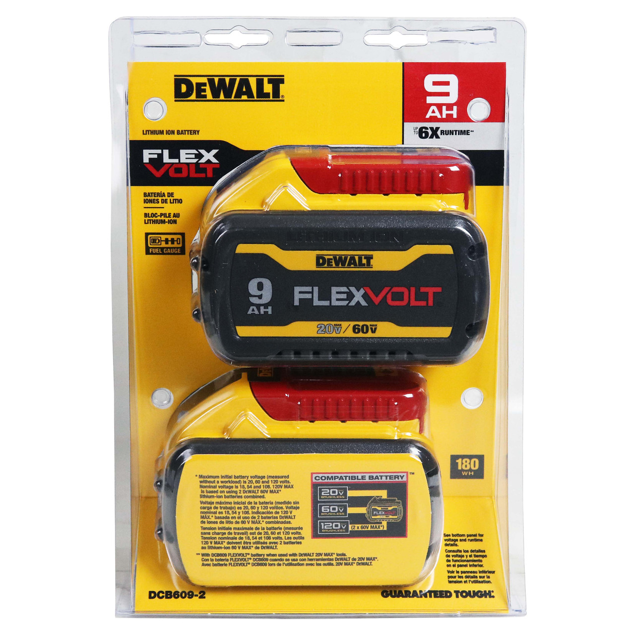 DEWALT DCB609-2 FLEXVOLT 20V/60V MAX Batteries, 9.0-Ah, 2-Pack