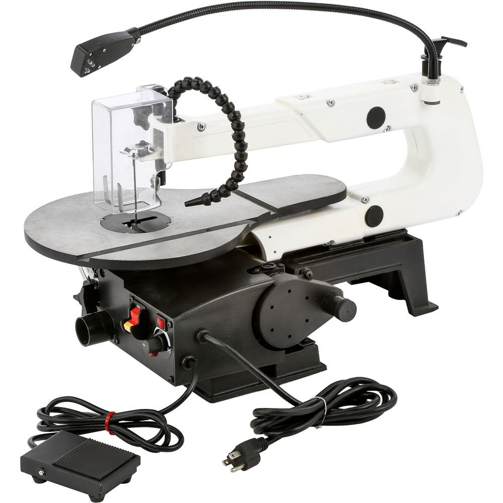 Shop Fox W1872 16" VS Scroll Saw W/ Foot Switch, LED, Miter Gauge | JB ...