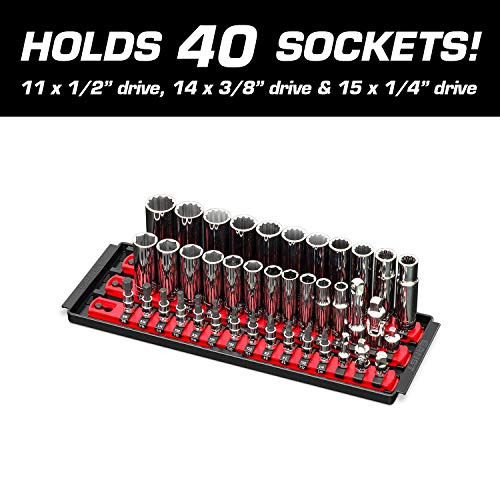 Ernst 8490 3 Rail Twist Lock Socket Boss 13", Red - 1/4", 3/8" & 1/2 ...