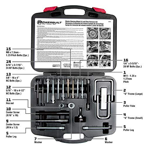 Powerbuilt 648748 Master Steering Wheel and Lock Plate Puller Kit ...