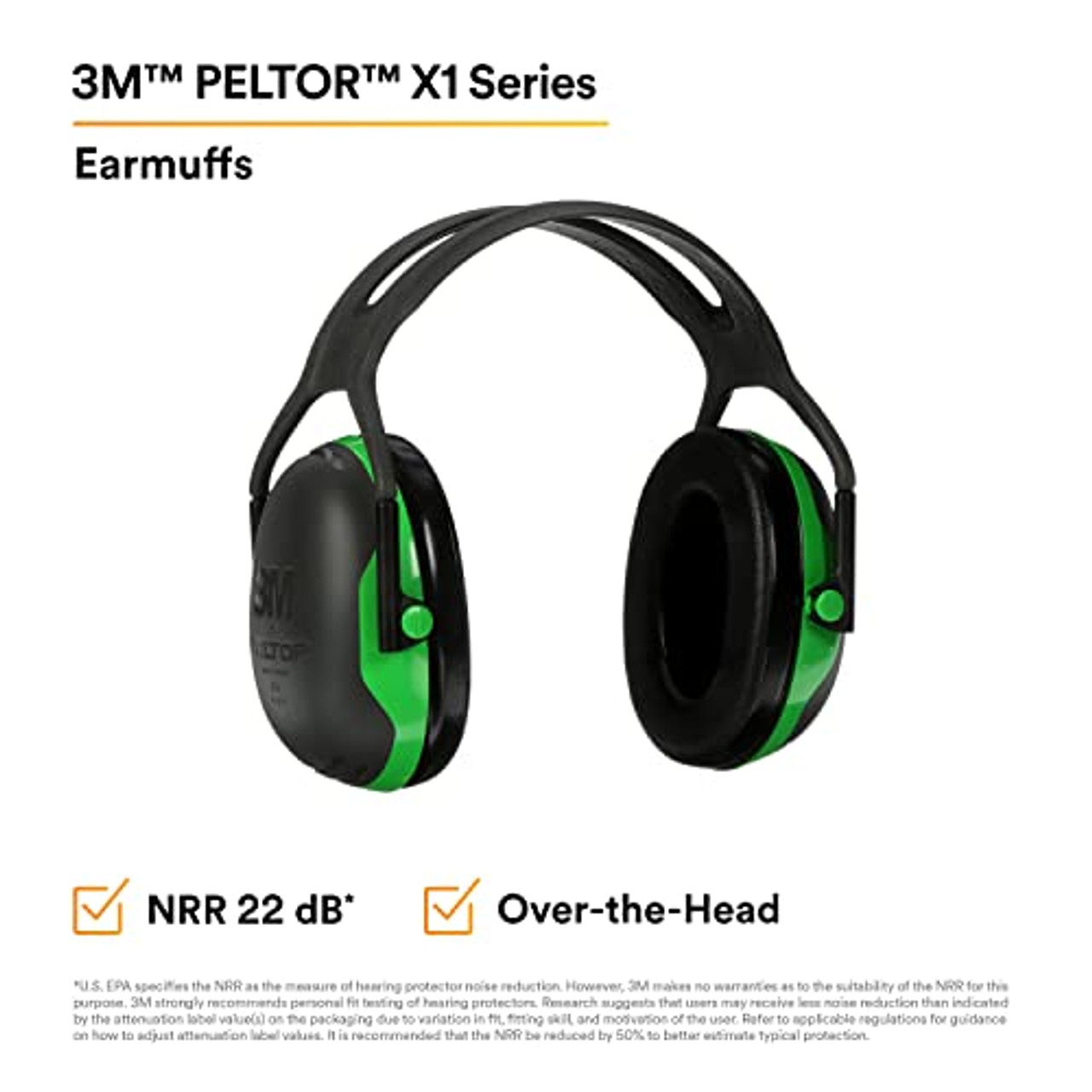 3M PELTOR Over-the-Head X Series Earmuffs (X1A) | JB Tools