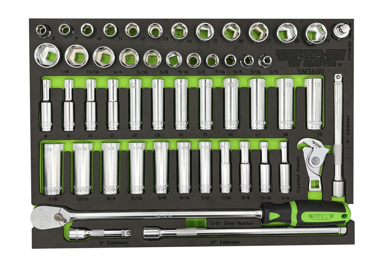 VIM Tools 52-Piece 3/8'' Drive Socket Master Set (SMS600) | JB Tools