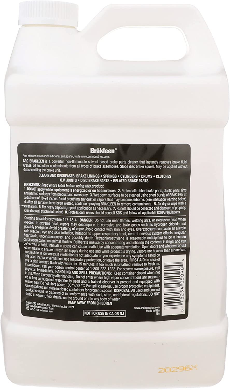 CRC Industries Brake Cleaner Bottle, Gallon (05090) | JB Tools