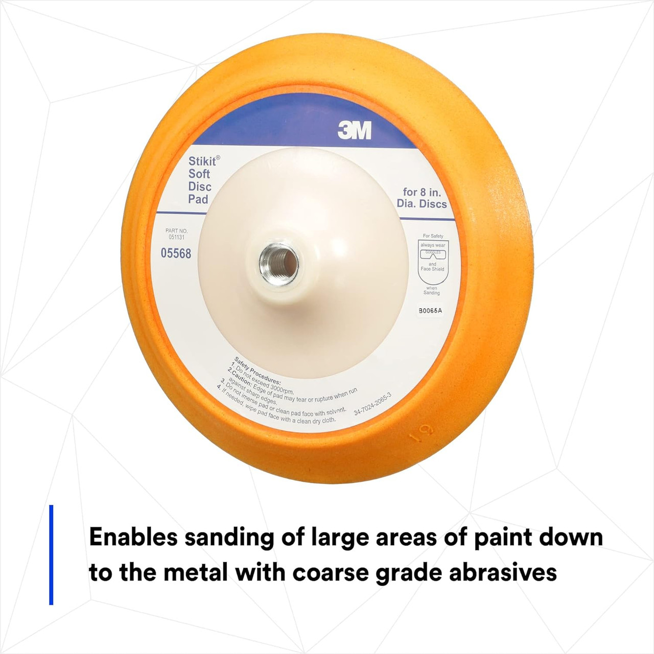 3M 5568 Stikit Soft Disc Pad 05568, 8" | JB Tools
