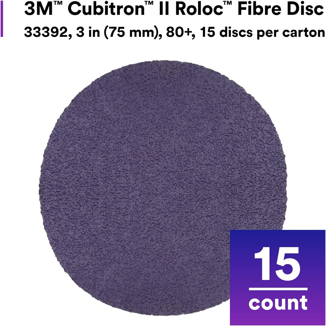 3M 33392 3" Cubitron II Fibre Roloc 80+ Grade Disc | JB Tools