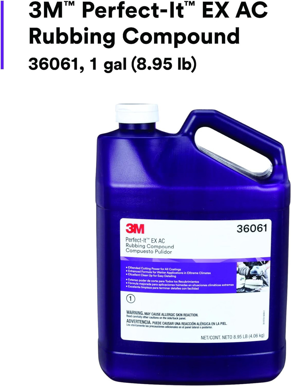 3M 36061 Perfect-It EX Rubbing Compound, Gallon | JB Tools