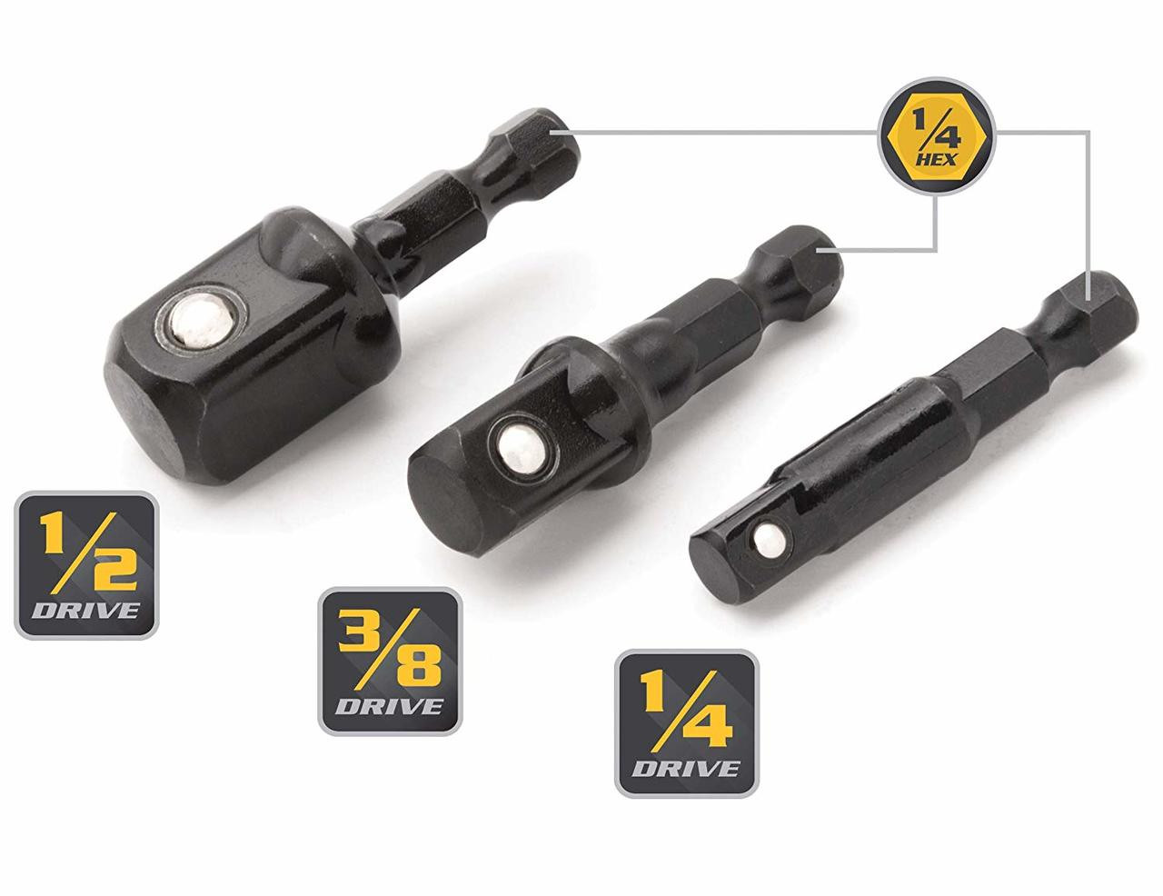 Titan Tools 12061 3 Piece Impact Stubby Socket Adapter Set | JB Tool Sales