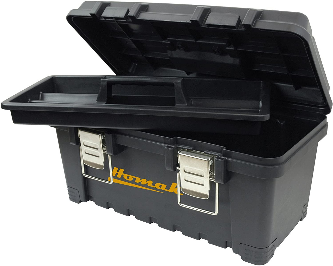 Homak 22-Inch Black Plastic Toolbox with Metal Latches (BK00222001 ...
