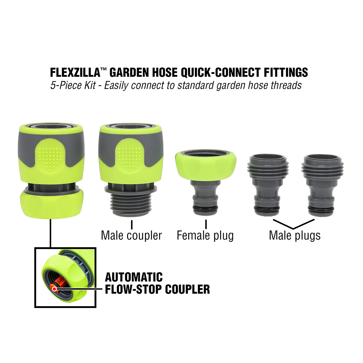 Flexzilla HFZGAK14 Garden Hose Quick-Connect Fittings Kit (HFZGAK14 ...