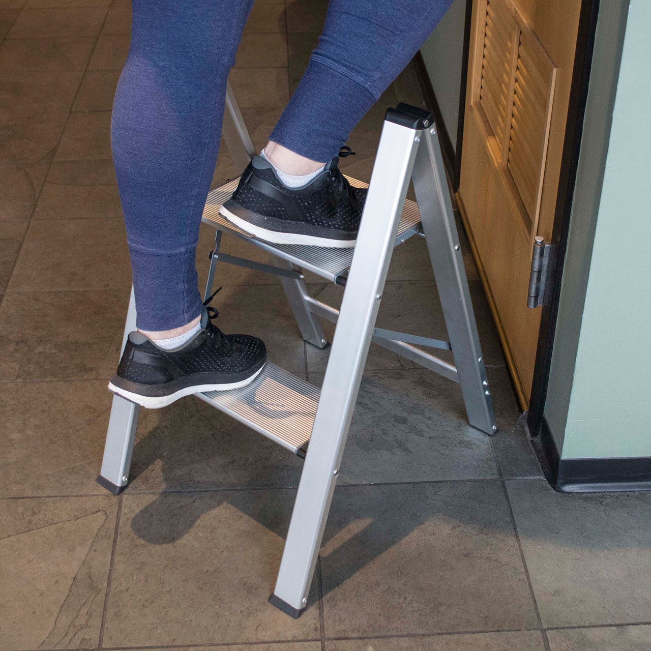 AmeriHome STLFFA2 Ultra Slim Aluminum Two Step Folding Utility Step ...