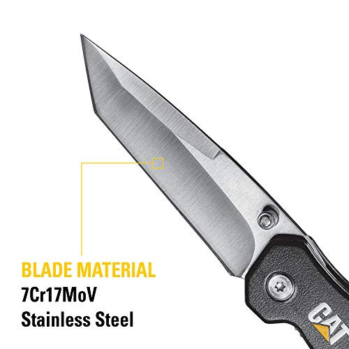 Caterpillar 980047 Linerlock Stainless Steel Straight Edge Tanto ...