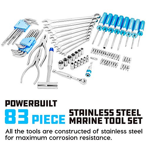 Powerbuilt 642411 83 Pc. 420J2 Stainless Steel Marine Boat Repair Tool ...
