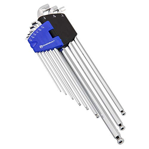 Powerbuilt 9-Piece SAE Stubby Long Arm Ball End Hex Key Set (240099 ...