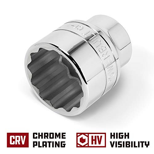 Powerbuilt 643240 3/4-Inch Drive 12 Point 46mm Socket, Silver | JB Tools