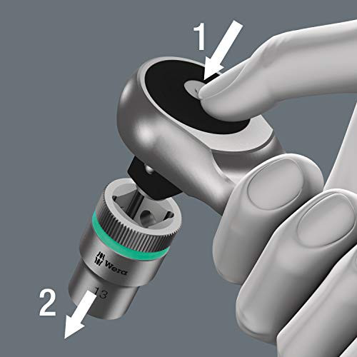 Wera 8100 SB 7 Zyklop Metal Ratchet Set, 3/8" Drive, Metric ...