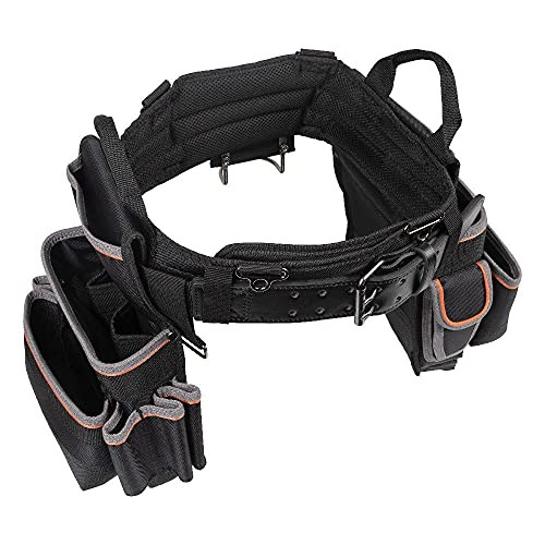 Klein Tools 55427 Tradesman Pro Electrician's Padded Tool Belt &Tool ...