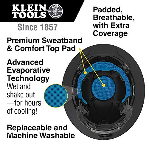 Klein Tools 60347 Hard Hat, Vented Full Brim, Class C, Premium KARBN ...