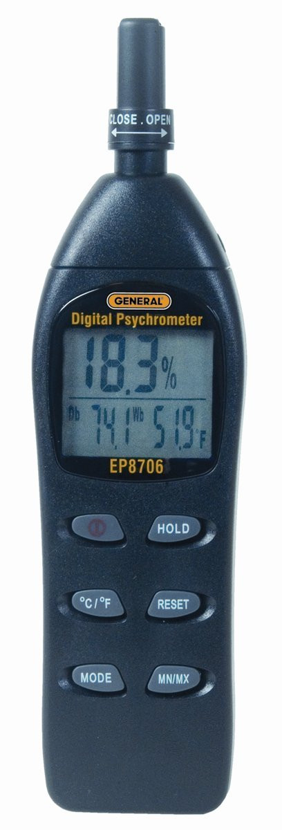 General Tools 4-Function Digi. Psychrometer w/Jack (EP8706) | JB Tools