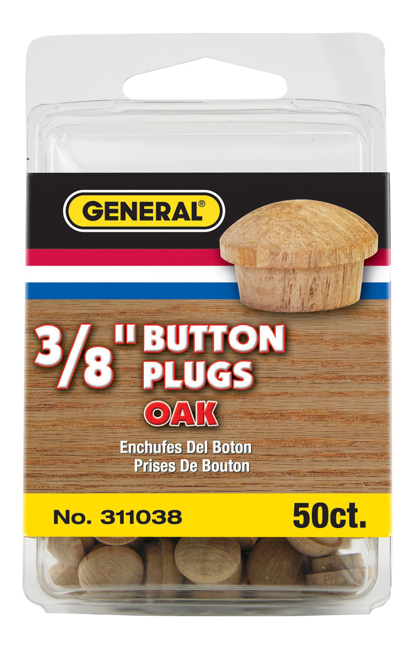 General Tools 3/8 In. Oak Button Plugs, 50-Pack (311038) | JB Tools