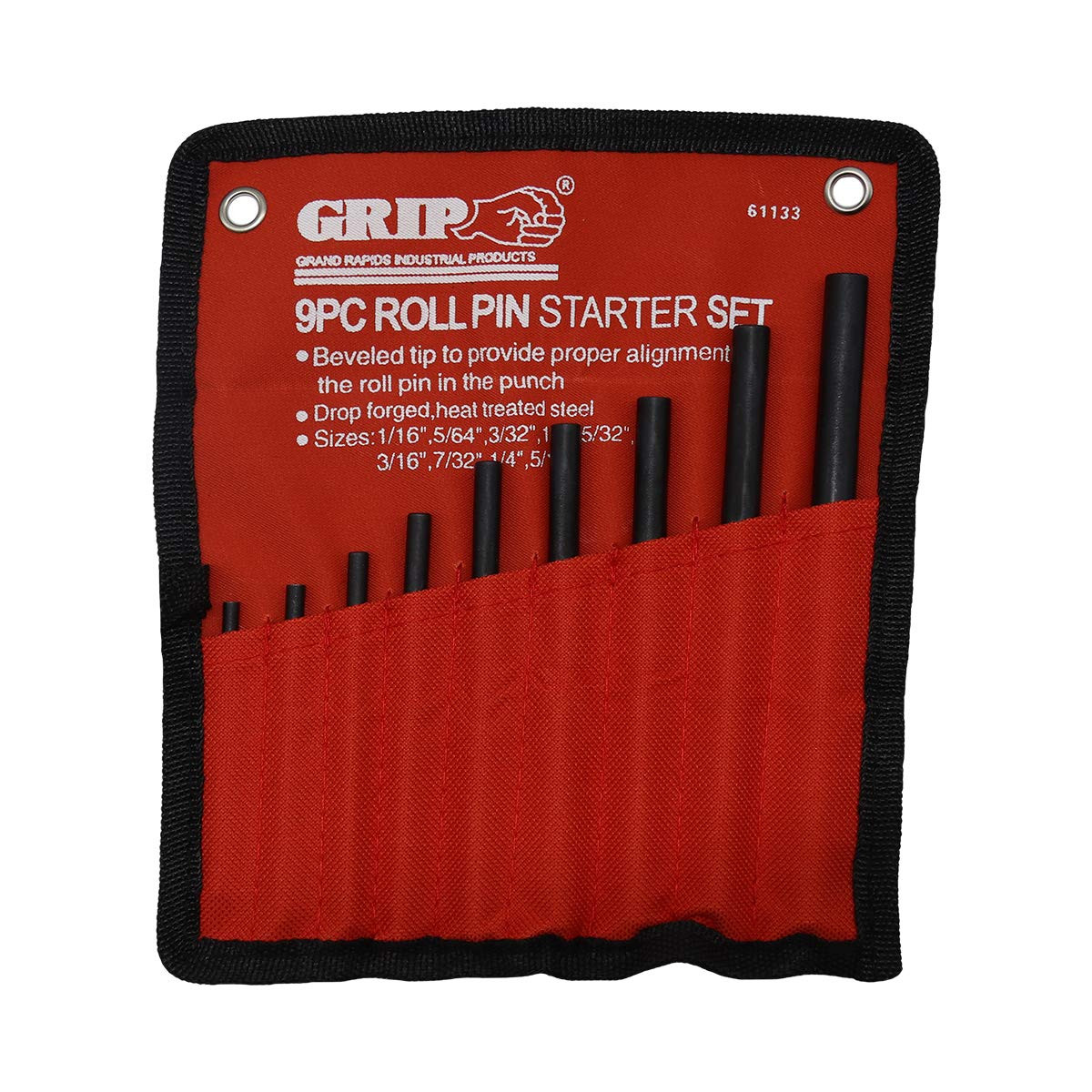 GRIP 61133 9 pc Gunsmithing Roll Pin Starter Punch Set | JB Tools