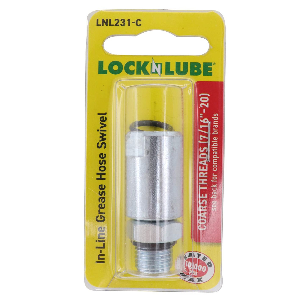 LockNLube In-line Grease Hose Swivel Coarse Threads (7/1620) (LNL231-C ...
