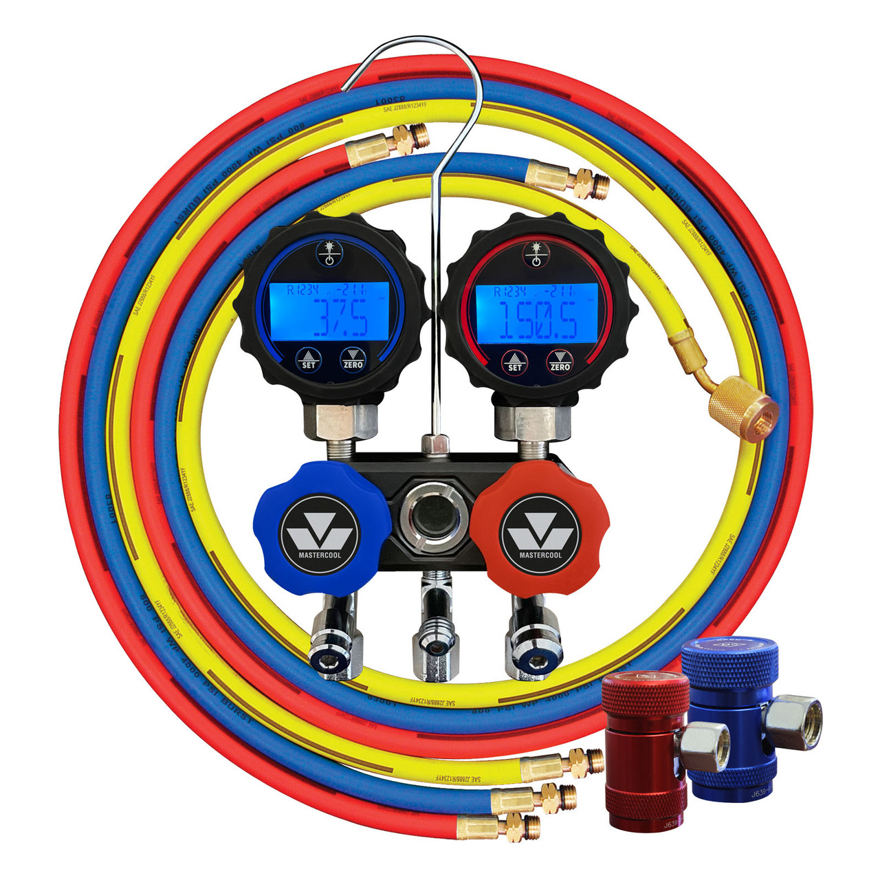 Mastercool Black Series Digital 1234YF Gauge Set 72" Hoses Manual ...