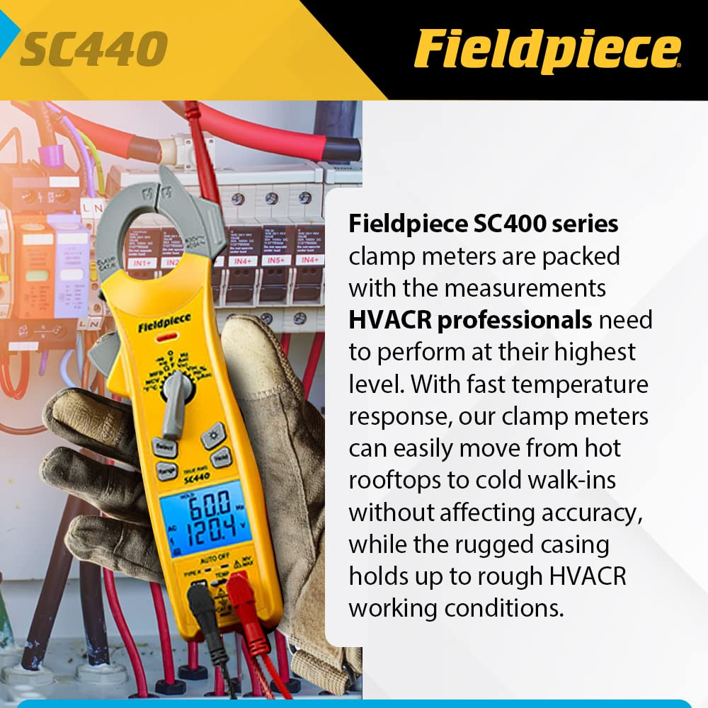 Fieldpiece True Rms Clamp Meter With Temperature, Inrush Current (SC440 ...